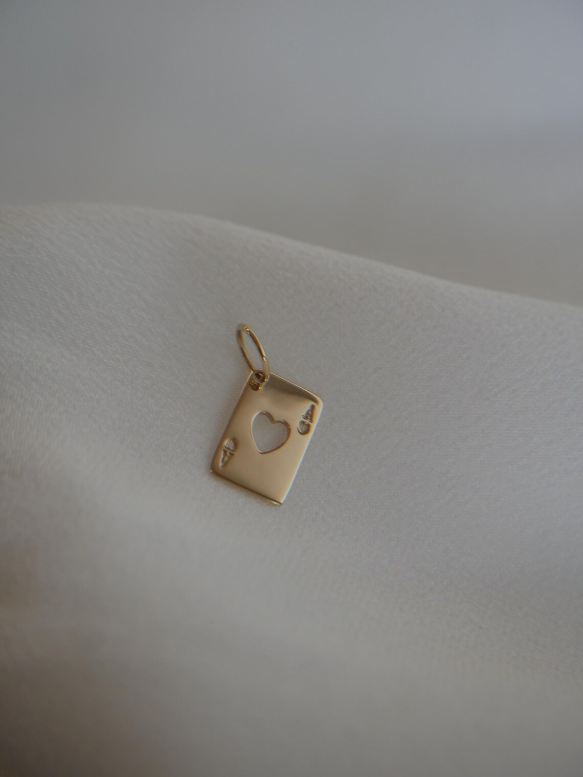 14k Solid Gold Ace Playing Card Charm - Etsy