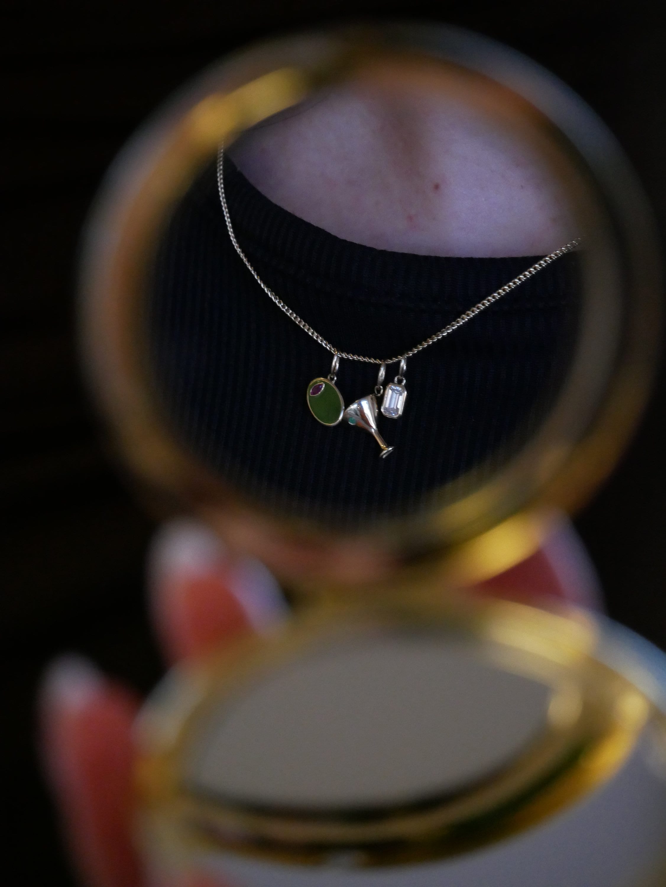 Solid 14k Gold Charms Oyster, Sardine, Pomegranate, Olive, Martini ...