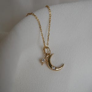 Solid 14k Gold Charms: Moon & Star - Etsy