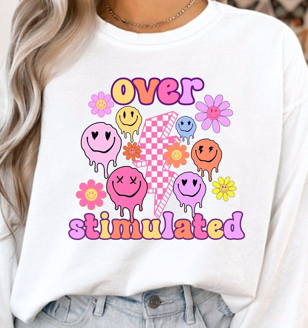 Over Stimulated PNG, Retro PNG, Anxiety Png, Sublimation Design ...