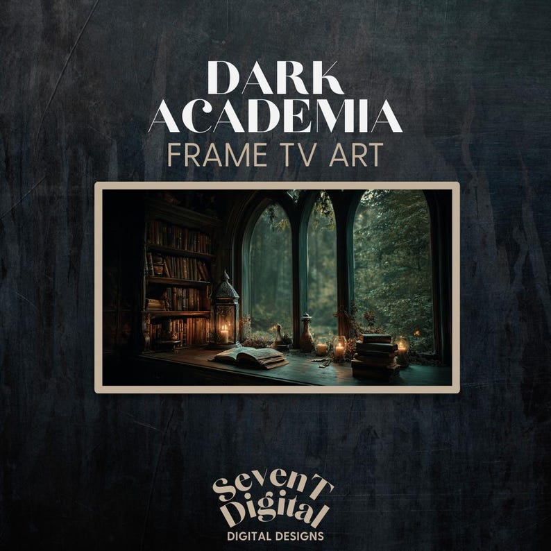 Dark Academia Style Desk Frame TV Art, Vintage Oil Painting (digital ...