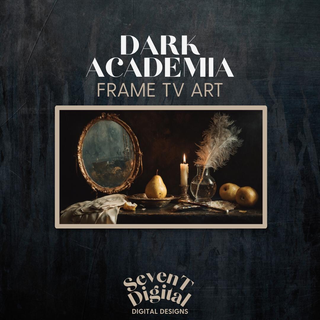 Vintage Victorian Still Life Frame TV Art, Moody Oil Painting Style ...