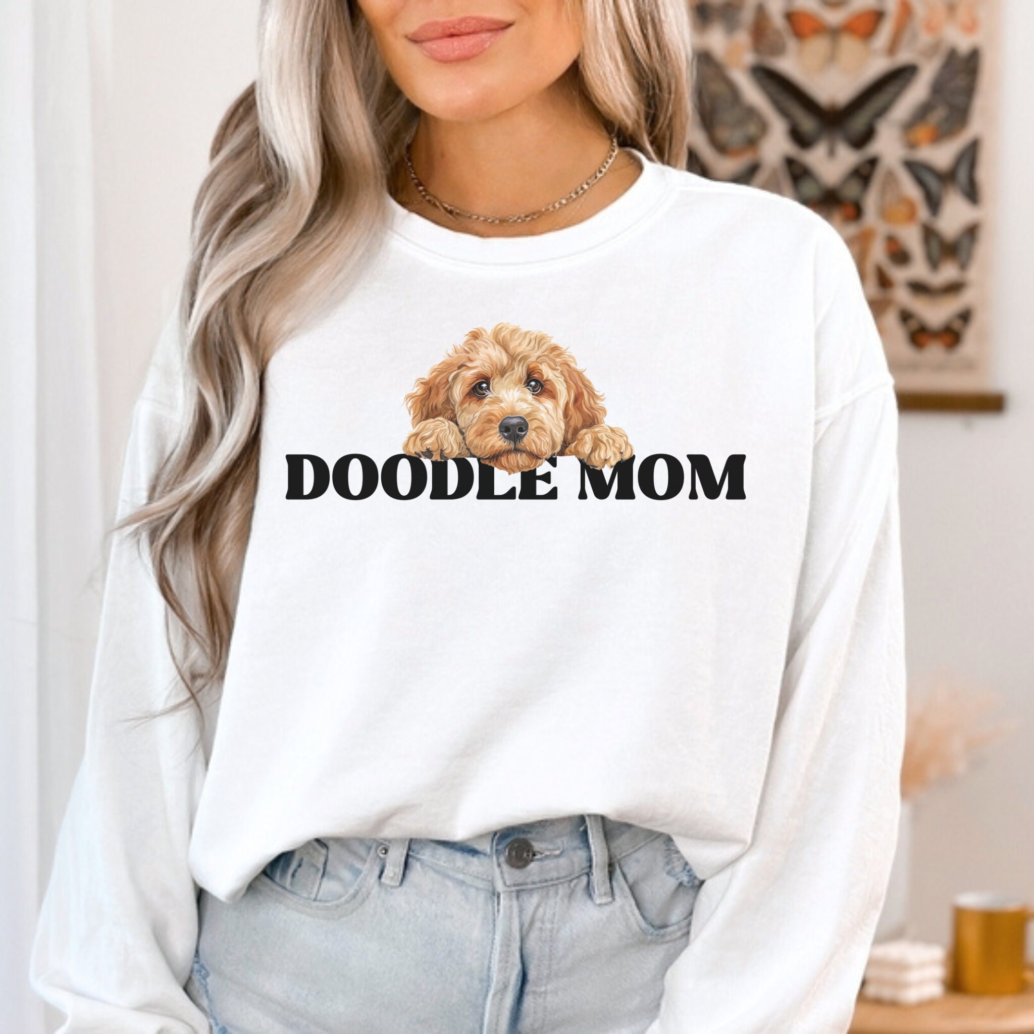 Golden Doodle Mom Dog Mom PNG File Doodle Puppy Peeking Dog Mom Gift ...