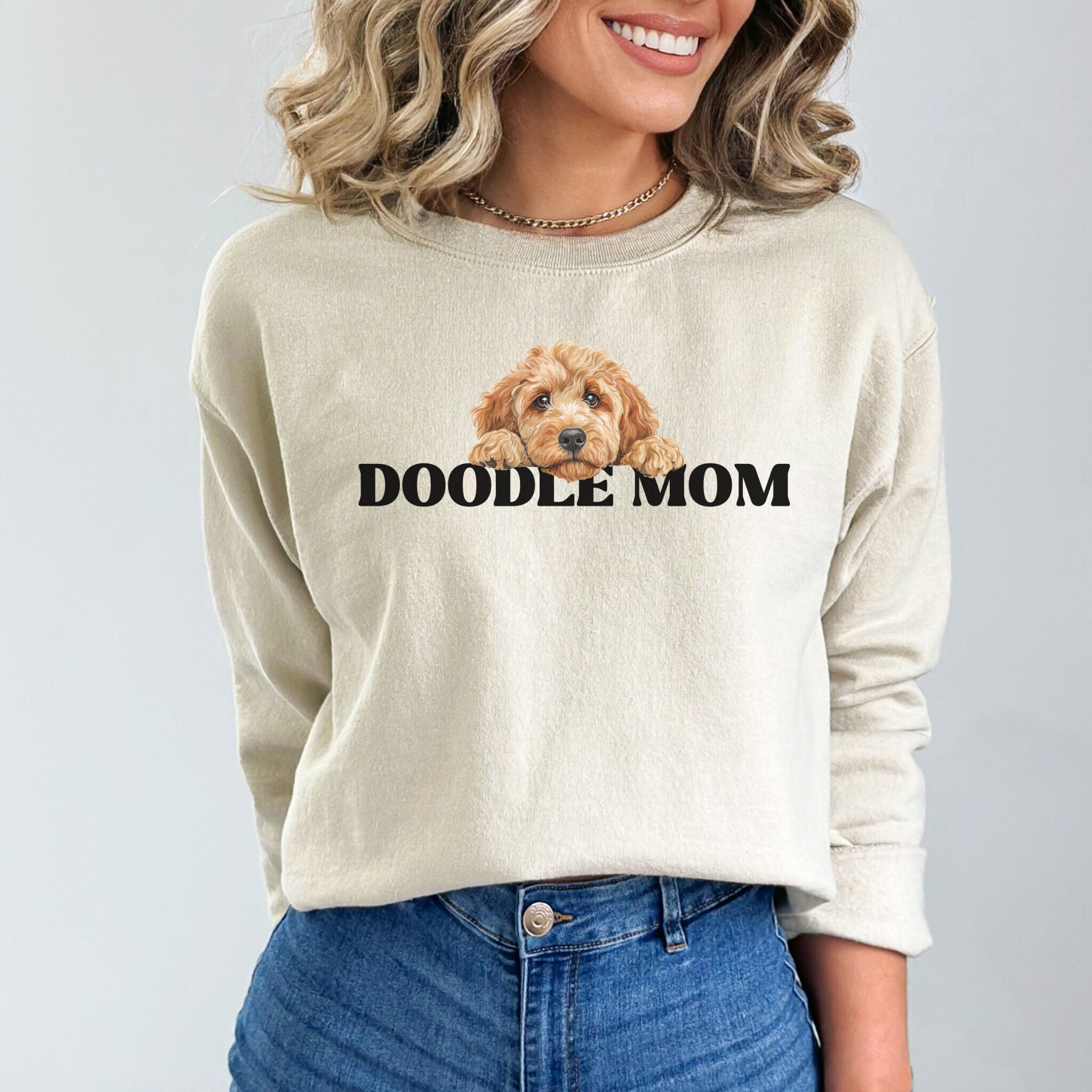 Golden Doodle Mom Dog Mom PNG File Doodle Puppy Peeking Dog Mom Gift ...