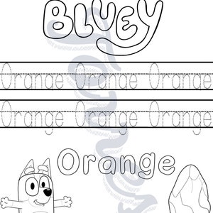 Bluey Children Color & Tracing Learning Worksheets - Etsy