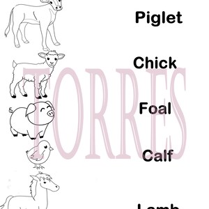 Farm Animals Coloring and Tracing Worksheets for Children's Learning ...