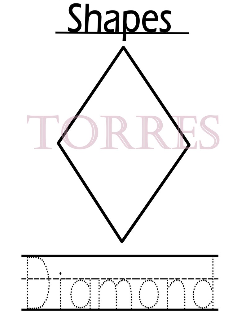 Shape Coloring and Tracing Worksheets for Children's Learning Activity ...