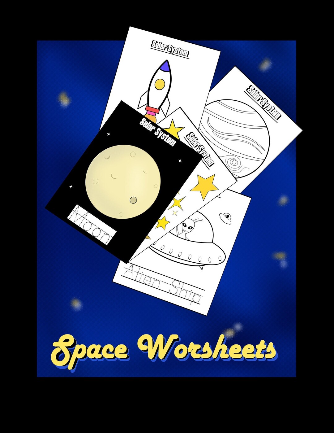 Space Galaxy Solar System Children Worksheet Activity School Learning ...