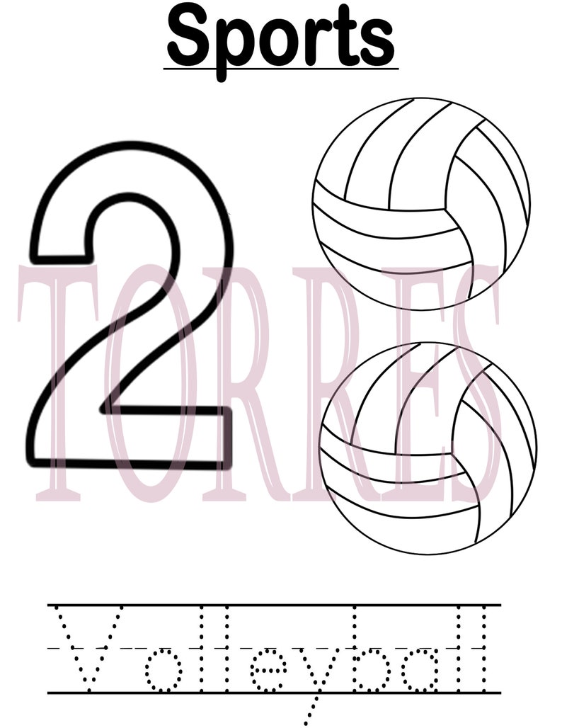 Sports Coloring and Tracing Worksheets for Children's Learning Activity ...