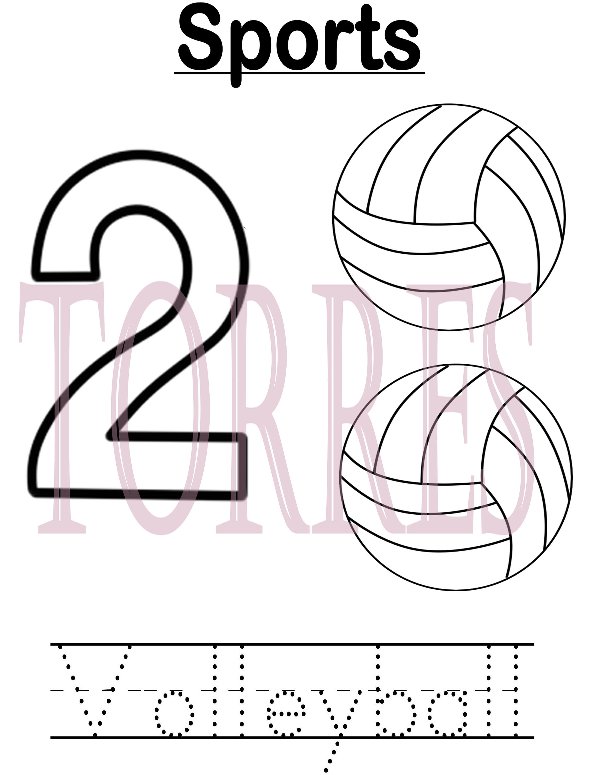 Sports Coloring and Tracing Worksheets for Children's Learning Activity ...