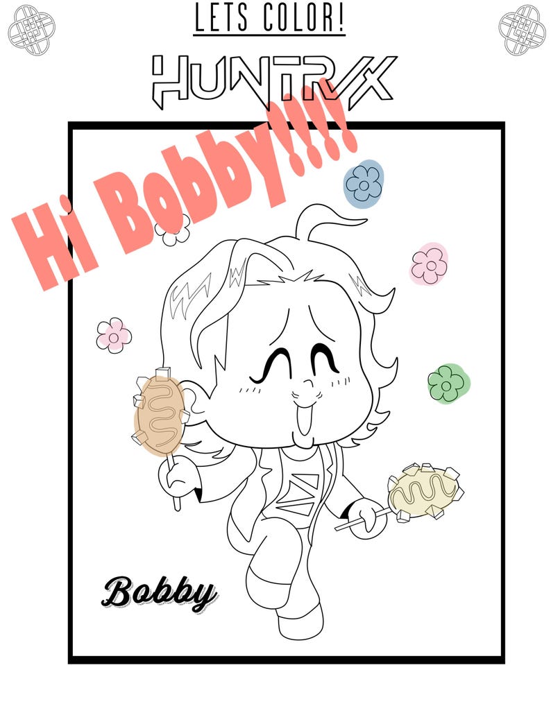 K-pop Demon Hunter Color Worksheets Part One - Etsy