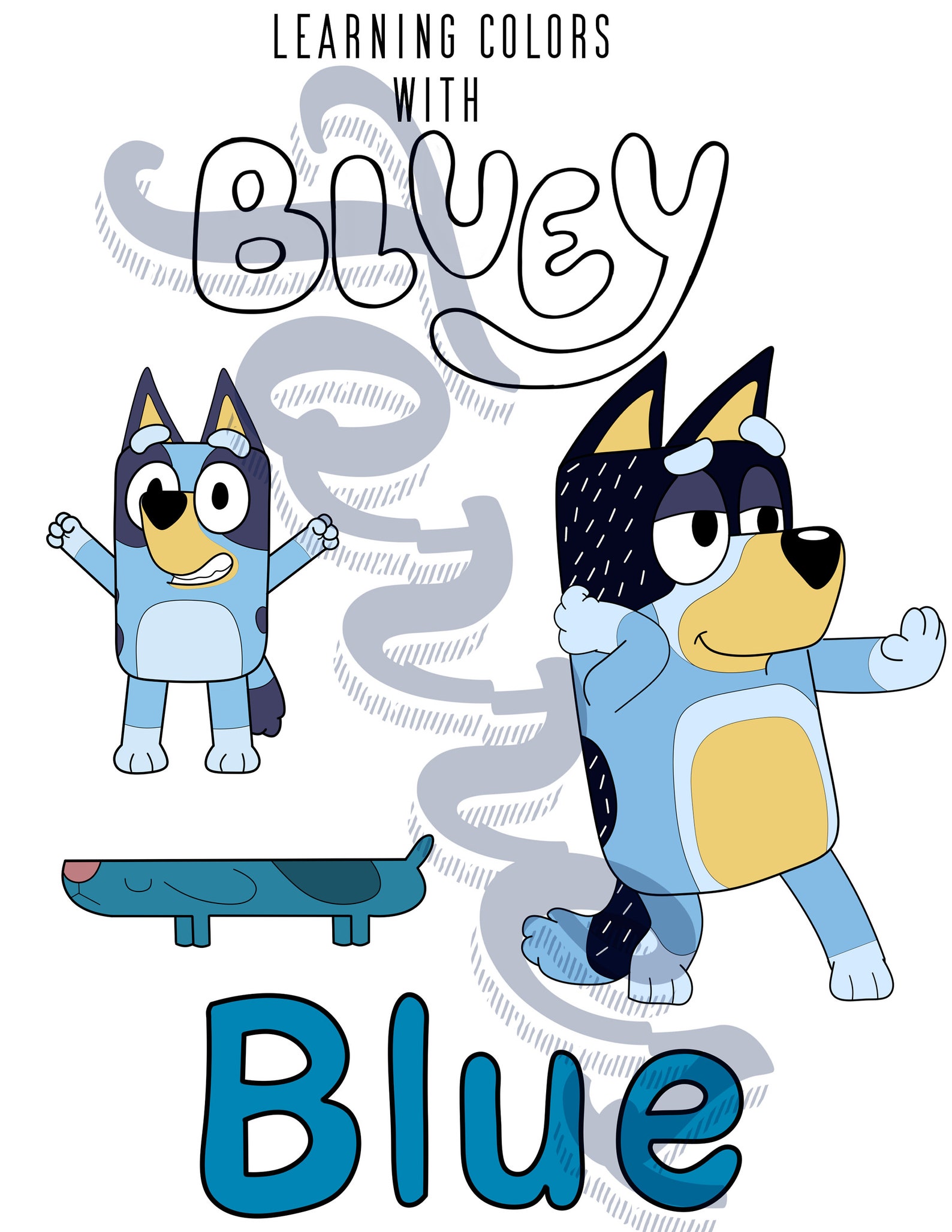 Bluey Children Color & Tracing Learning Worksheets - Etsy