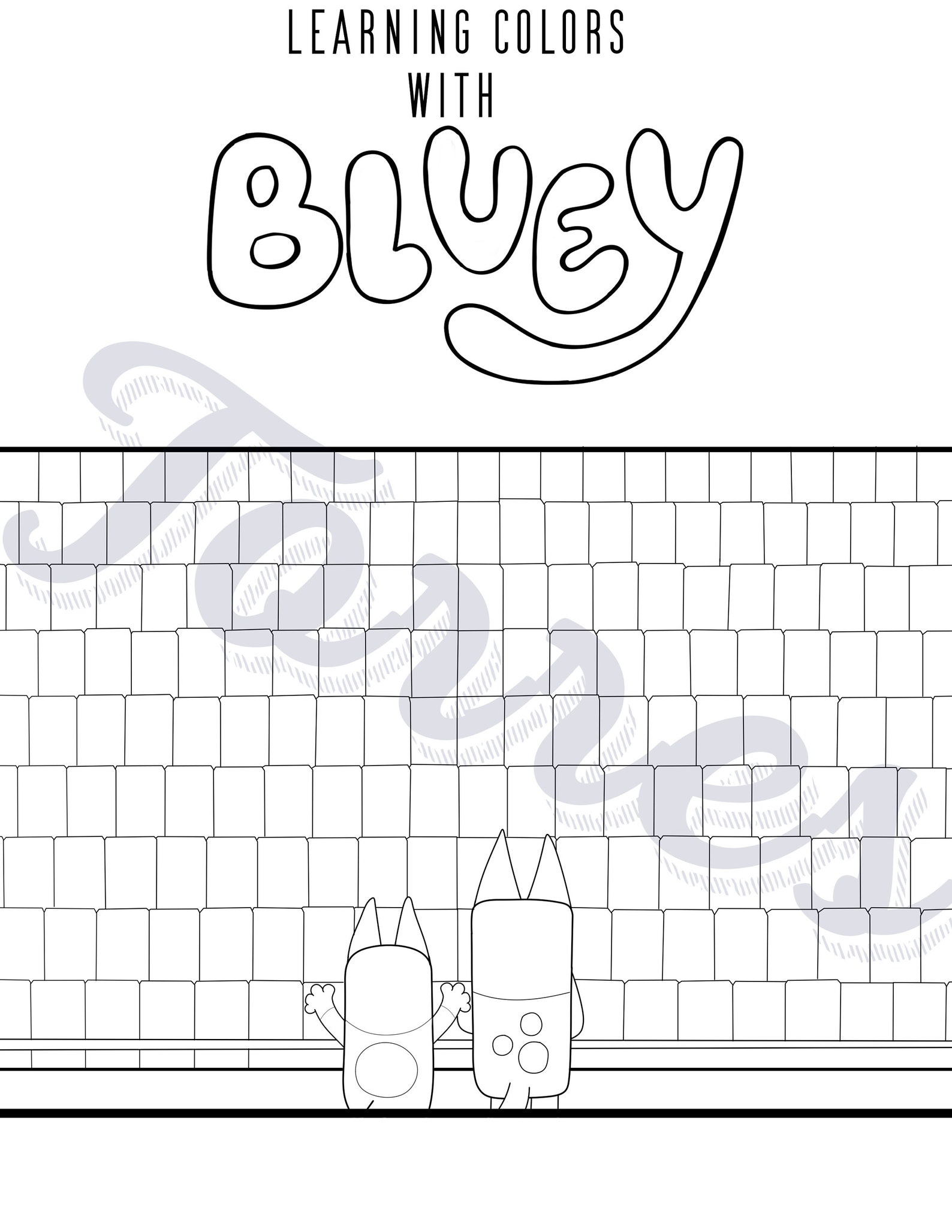 Bluey Children Color & Tracing Learning Worksheets - Etsy
