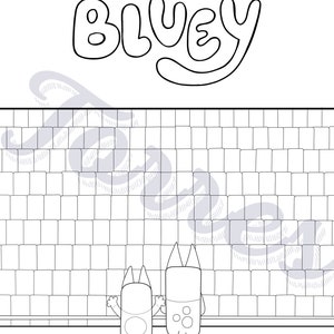 Bluey Children Color & Tracing Learning Worksheets - Etsy