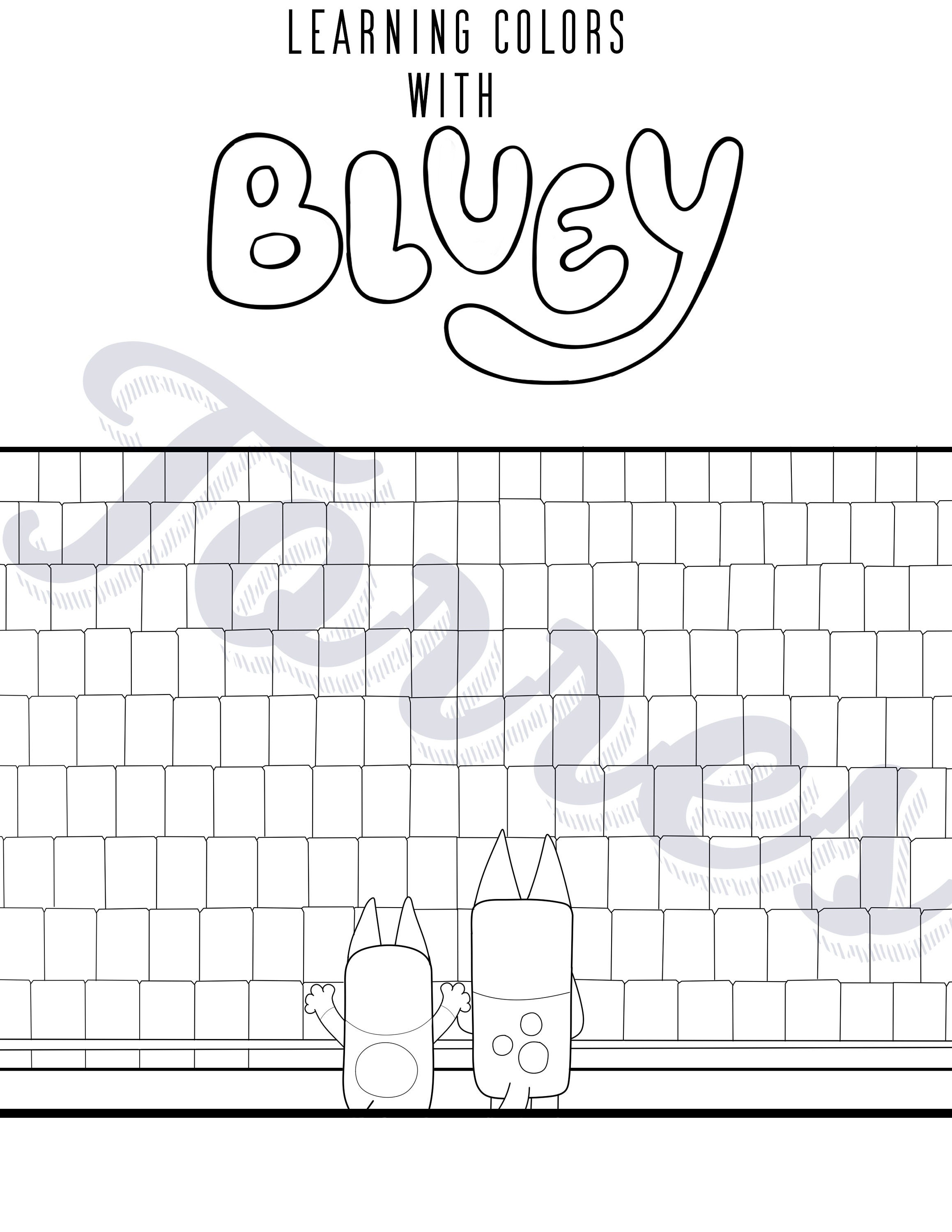 Bluey Children Color & Tracing Learning Worksheets - Etsy