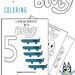 Bluey Children Learning Number & Coloring Worksheets - Etsy UK