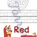 Bluey Children Color & Tracing Learning Worksheets - Etsy