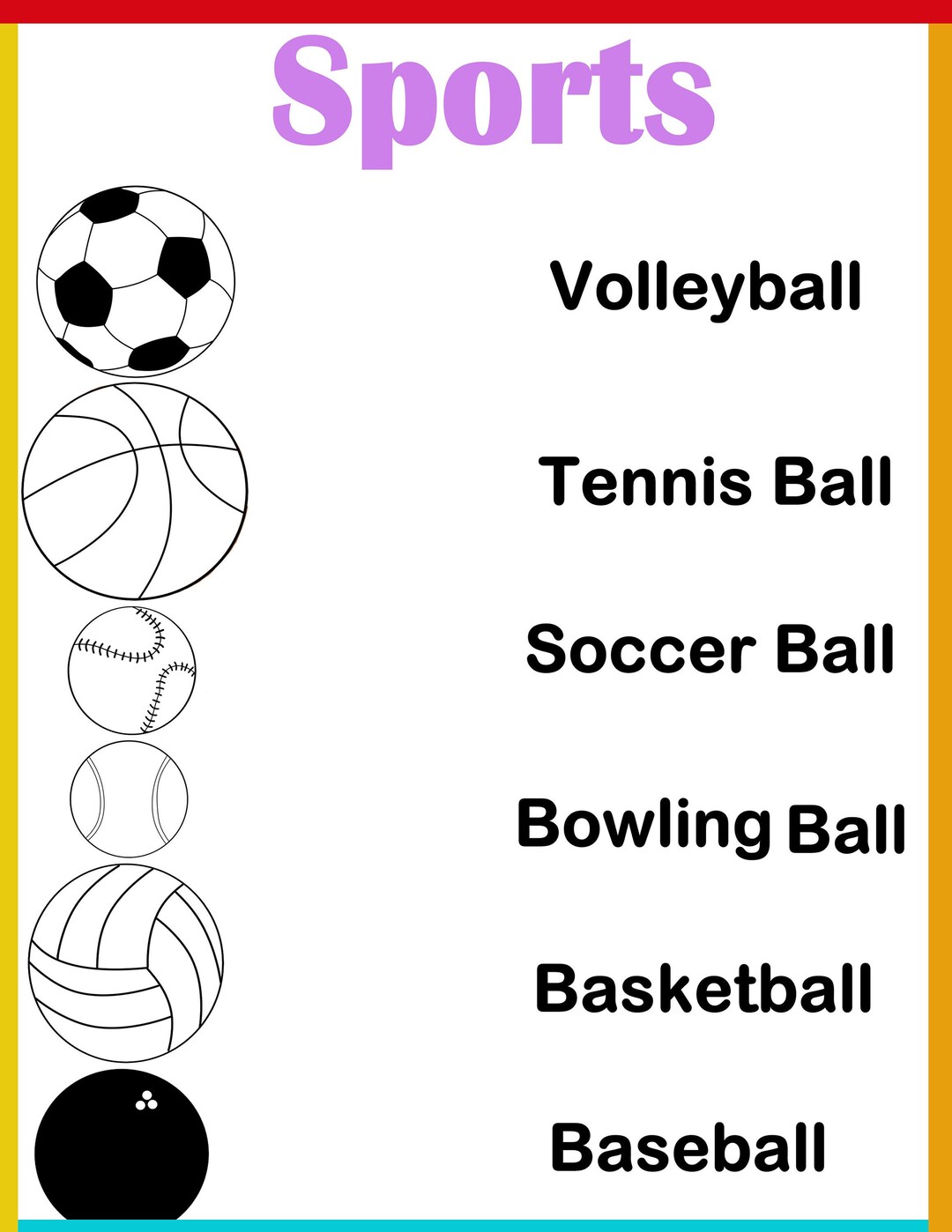 Sports Coloring and Tracing Worksheets for Children's Learning Activity ...