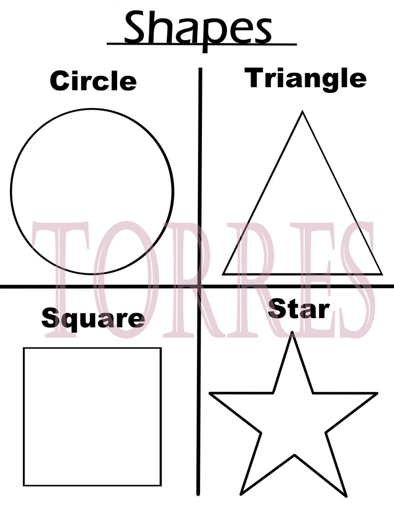 Shape Coloring and Tracing Worksheets for Children's Learning Activity ...