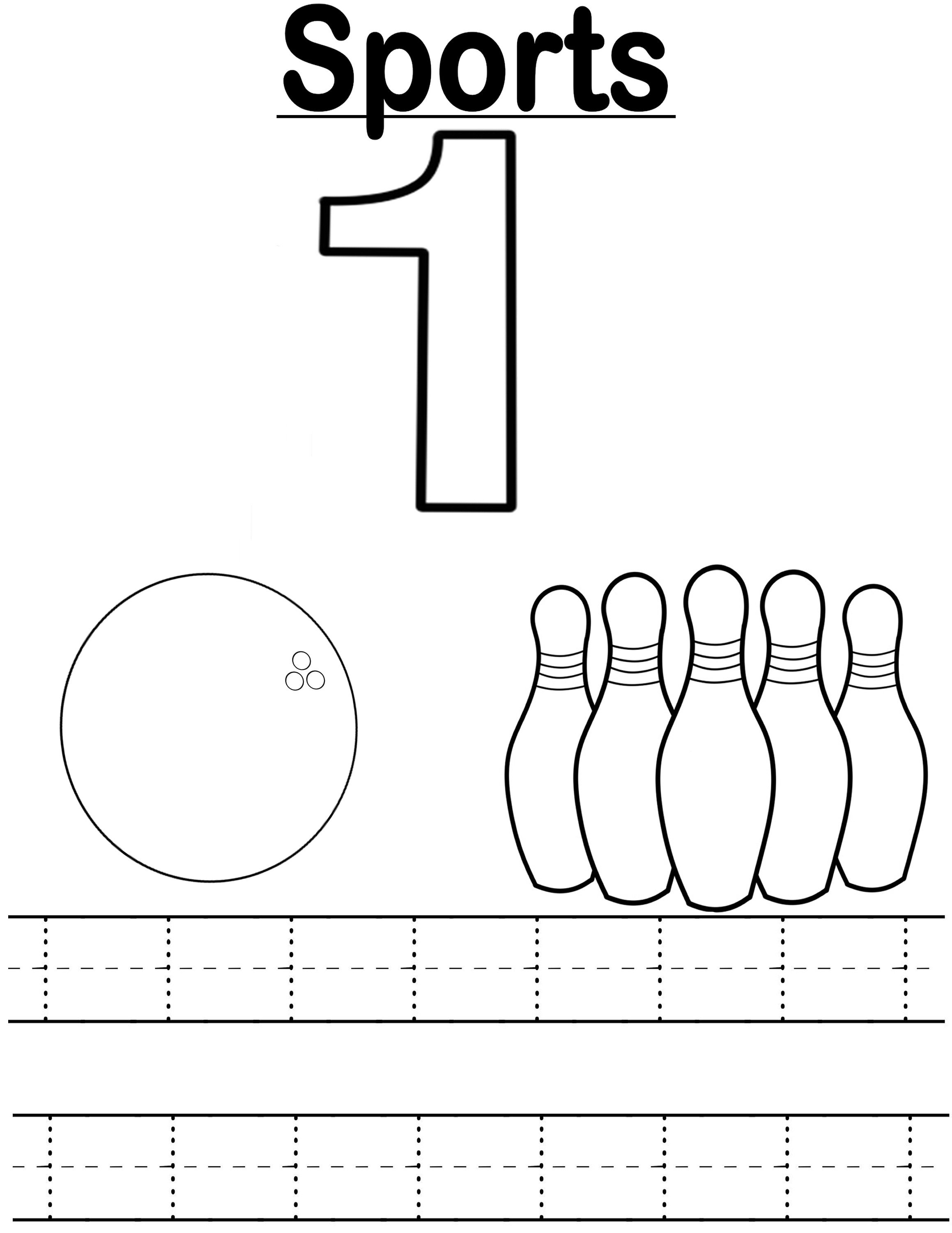 Sports Coloring and Tracing Worksheets for Children's Learning Activity ...