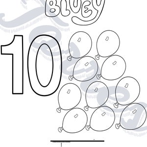 Bluey Children Learning Number & Coloring Worksheets - Etsy