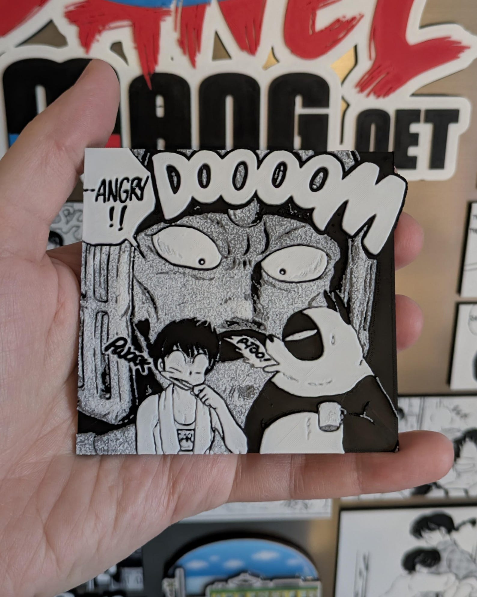 Ranma 1/2 & Genma Magnet – “ANGRY DOOOOM” Soun Tendo Face 9x10cm 3D ...
