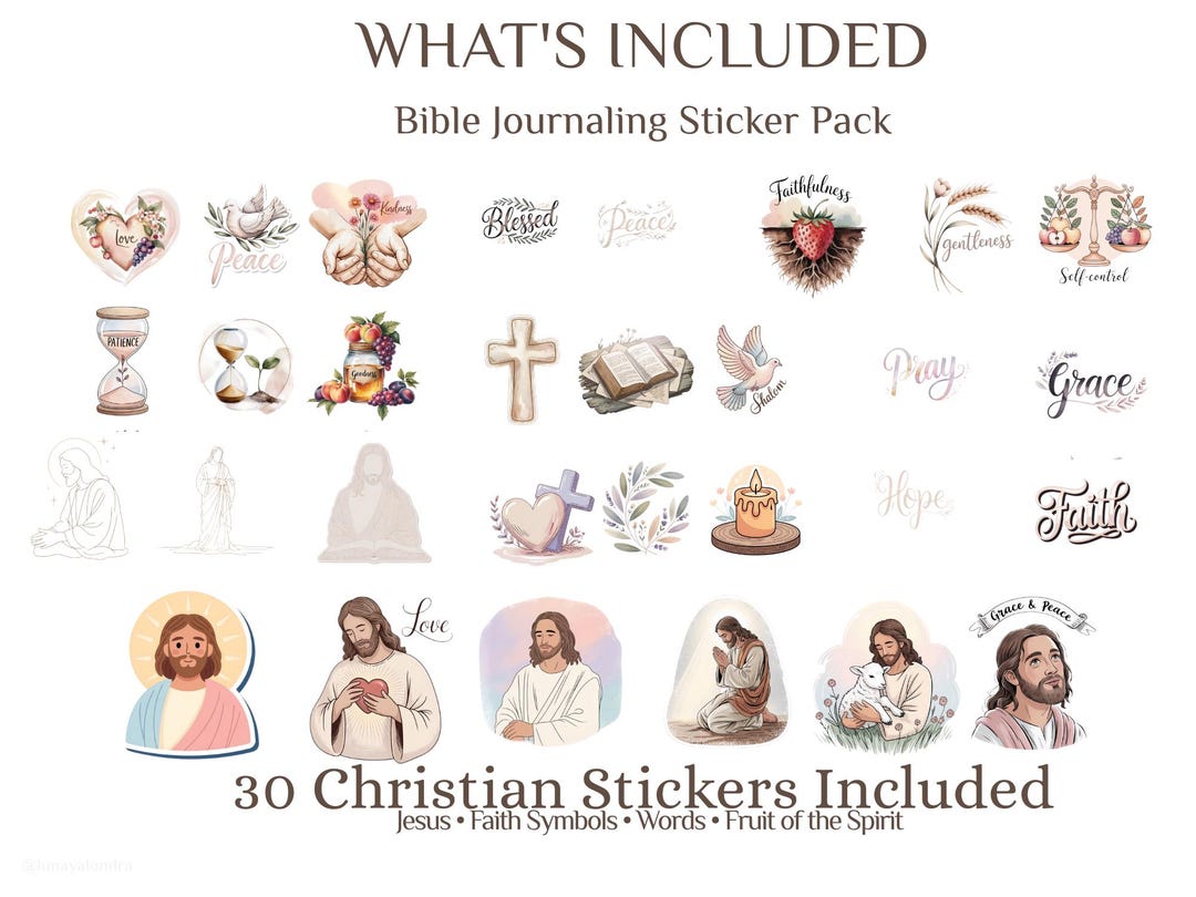 Bible Journaling Stickers Christian Stickers Bundle Jesus Faith and ...