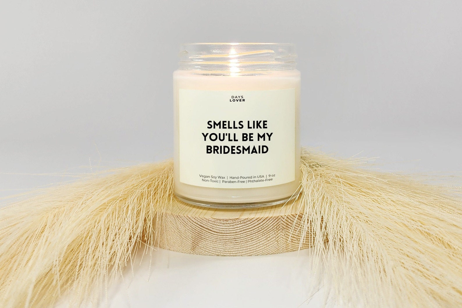 Future Bridesmaid Gift Candle Bridal Party Proposal Wedding Entourage ...