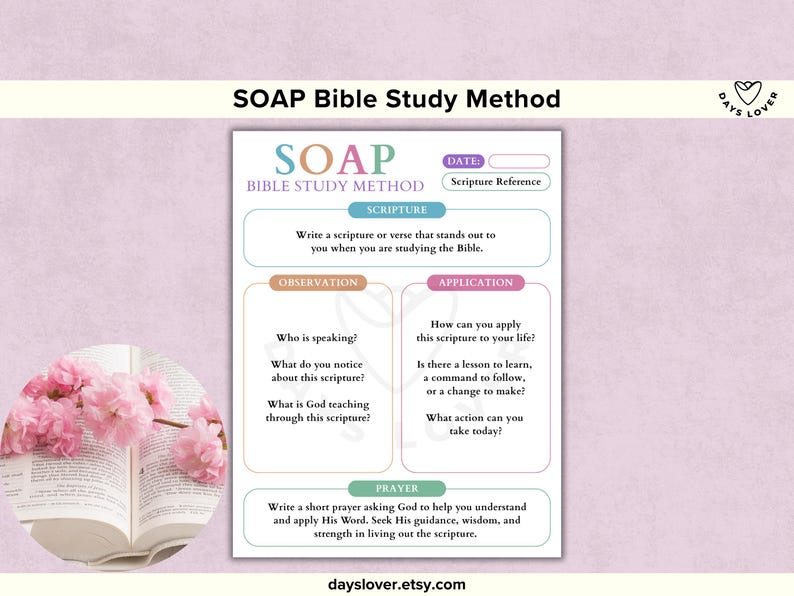 SOAP Bible Study Printable Template for Women Ministry Group Christian ...