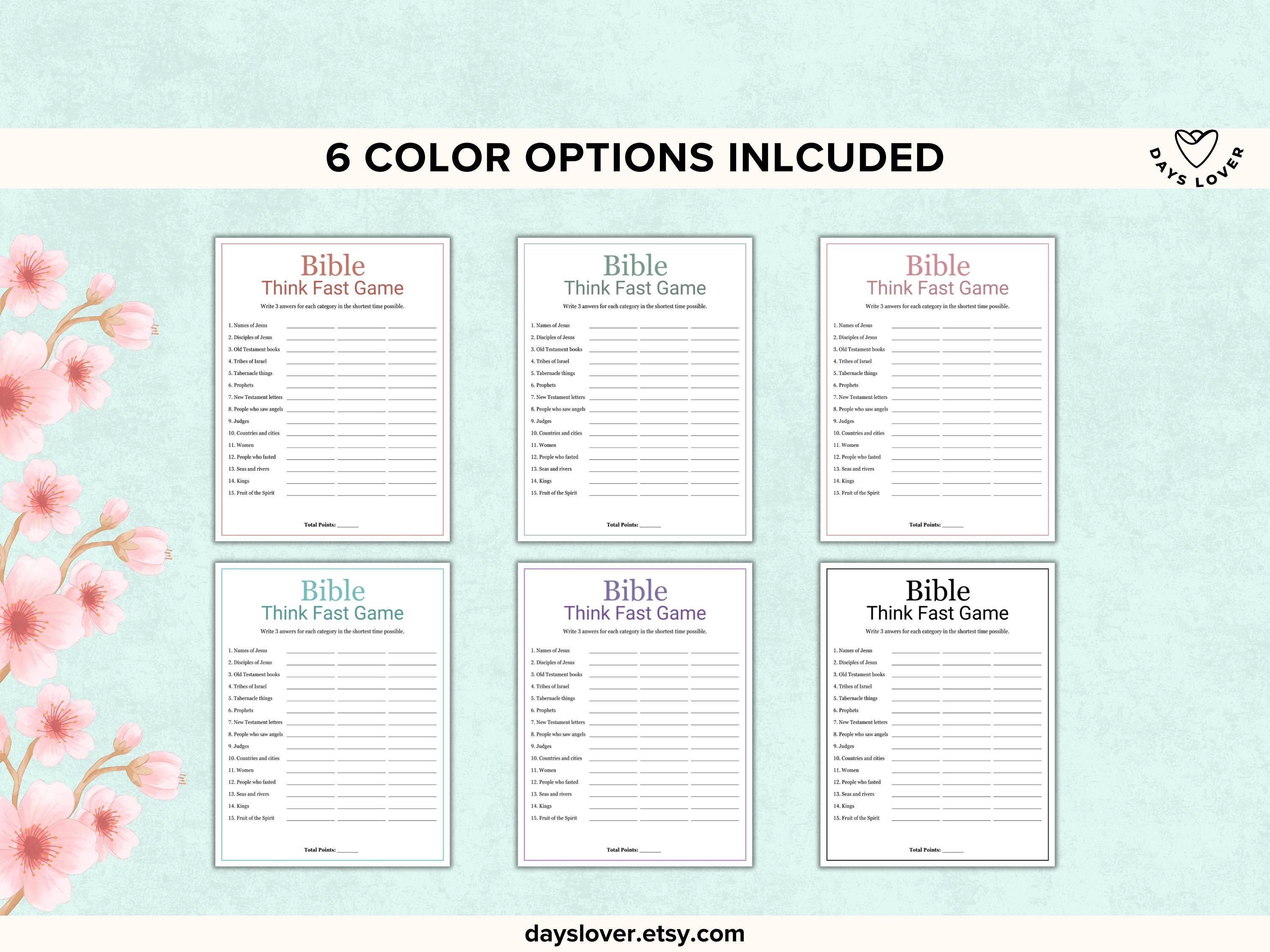 Bible Game for Women Ministry Bible Printable Youth Group Game Fun Quiz ...