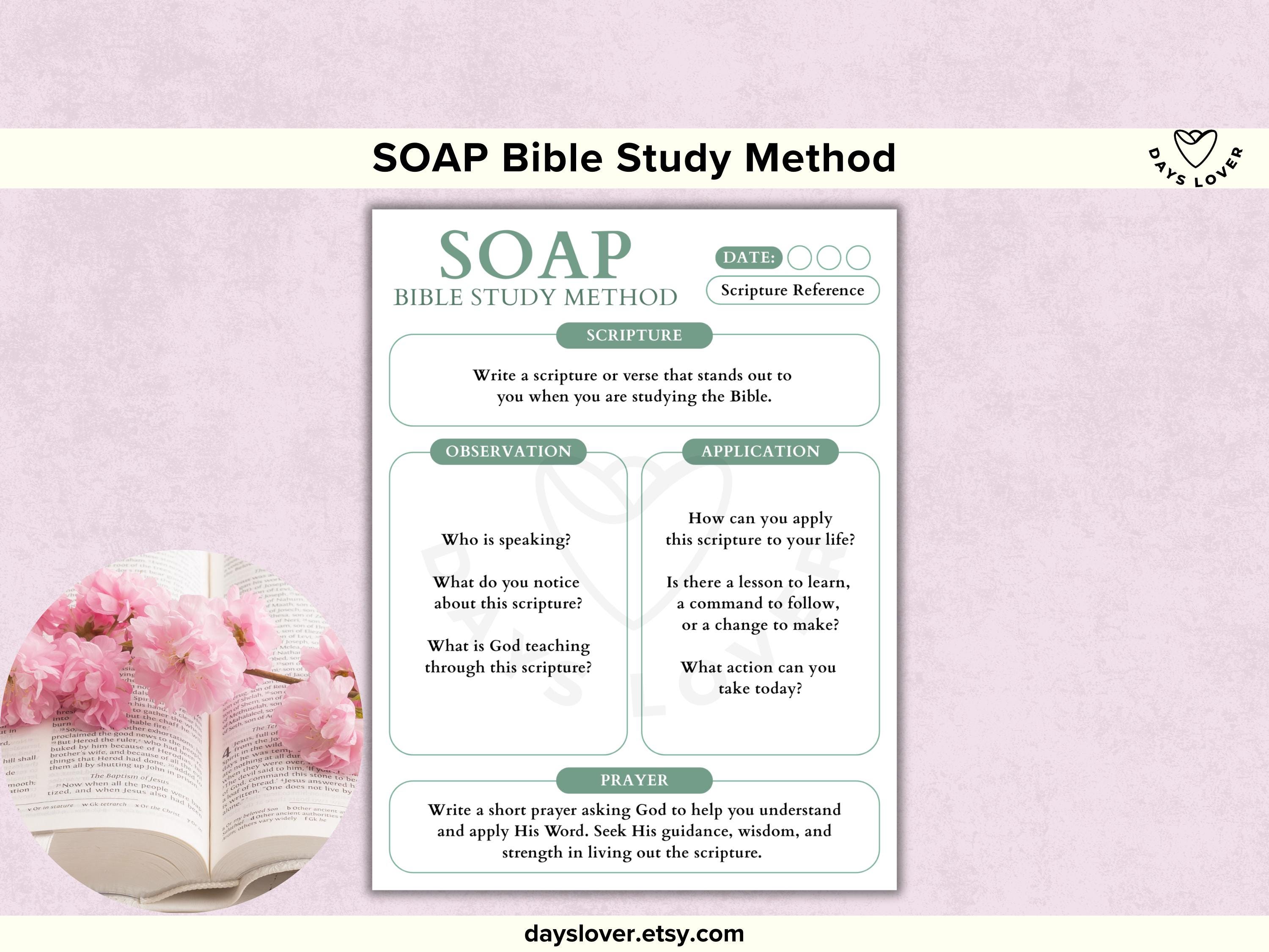 SOAP Bible Study Template Christian Journal Printable Scripture ...