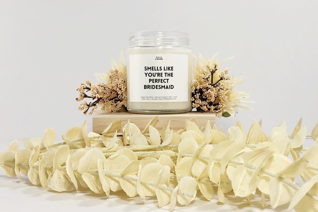 Bridesmaid Gift Candle Bridal Party Proposal Wedding Entourage Bride ...