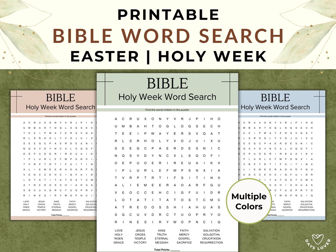 Easter Word Search Bible Game Printable Christian Quiz for Sunday ...