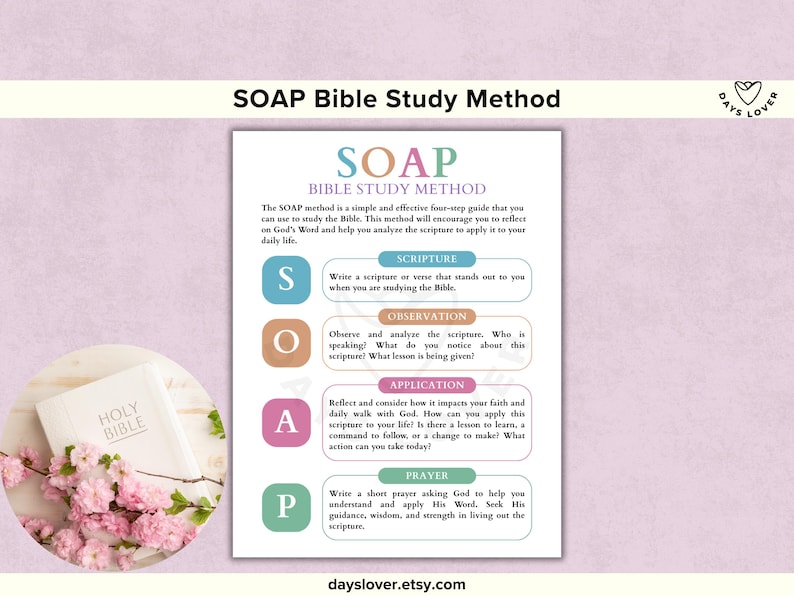 SOAP Bible Study Printable Template for Women Ministry Group Christian ...