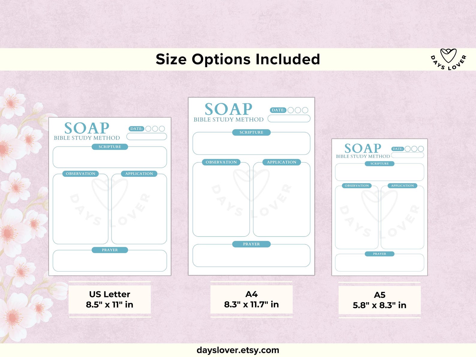 SOAP Bible Study Template Christian Journal Printable Scripture ...