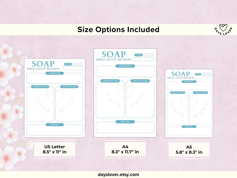 SOAP Bible Study Template Christian Journal Printable Scripture ...