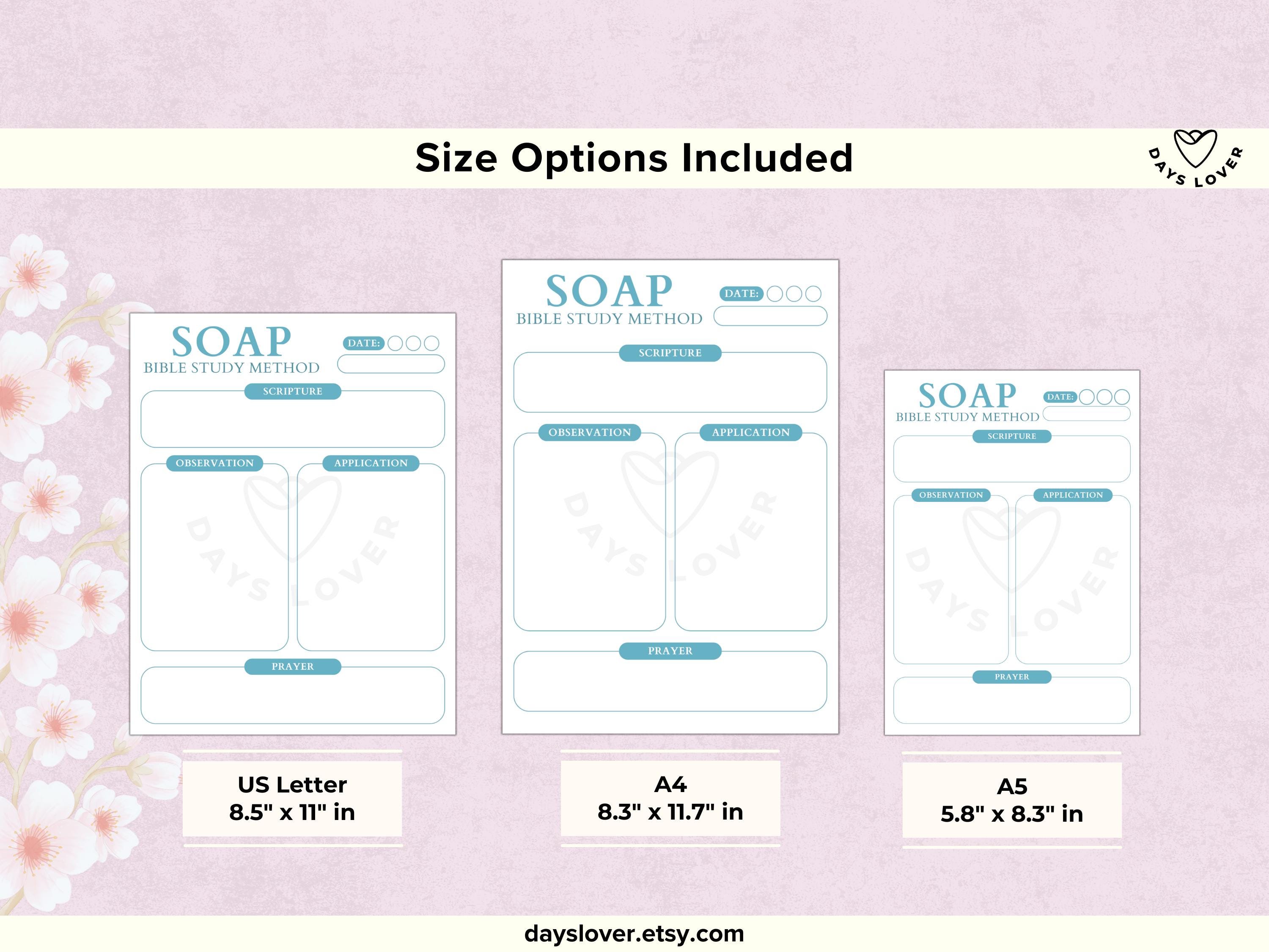 SOAP Bible Study Template Christian Journal Printable Scripture ...