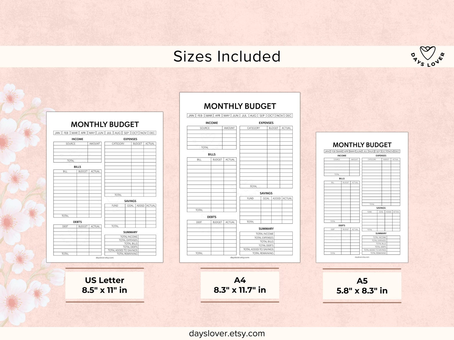 ADHD Monthly Budget Planner Printable Worksheet for Bullet Journal ...