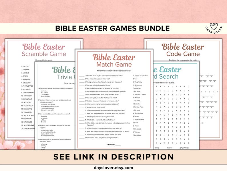 Bible Easter Match Game Christian Sunday School Youth Group Church ...