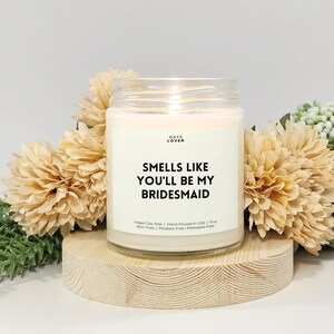 Future Bridesmaid Gift Candle Bridal Party Proposal Wedding Entourage ...
