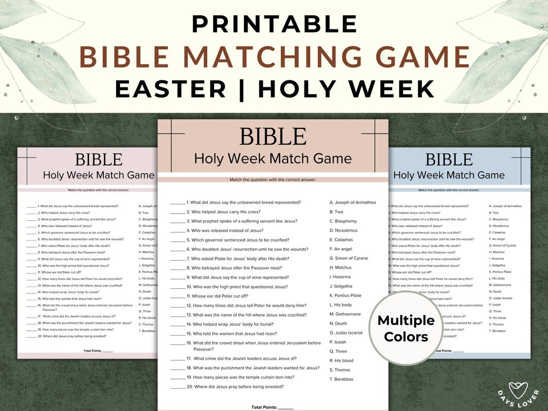 Easter Bible Game Christian Church Sunday School Youth Group Meeting ...