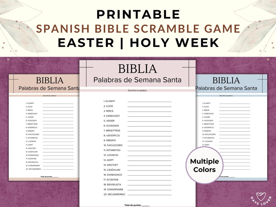Spanish Easter Bible Scramble Game Christian Sunday School Youth Group ...