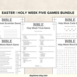 Easter Bible Game Bundle Christian Trivia Sunday School Game Youth ...