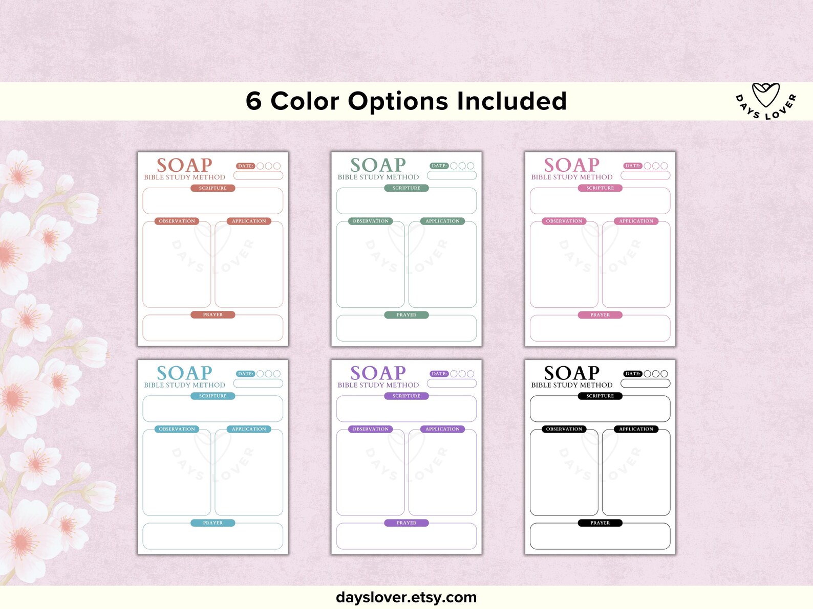 SOAP Bible Study Template Christian Journal Printable Scripture ...