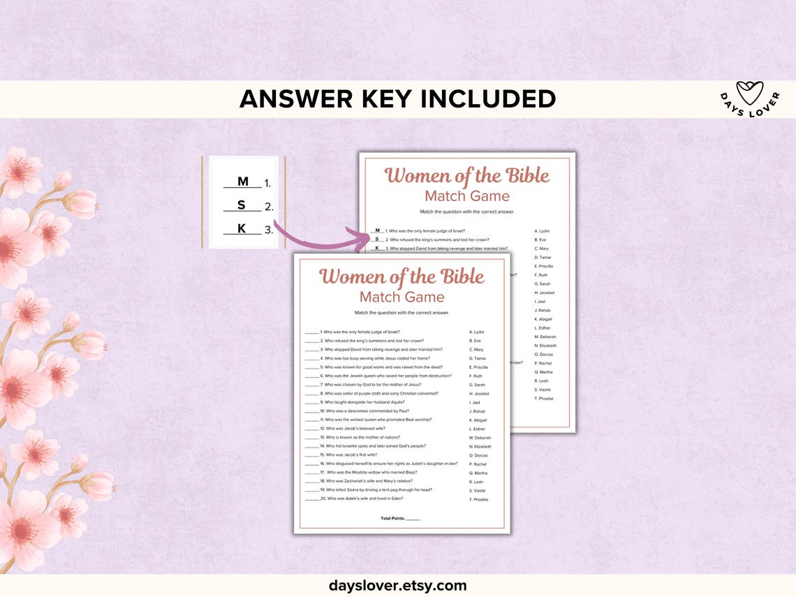 Bible Game Women of the Bible Study Group Women Ministry Sunday School ...