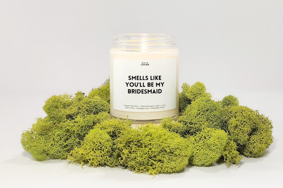 Future Bridesmaid Gift Candle Bridal Party Proposal Wedding Entourage ...