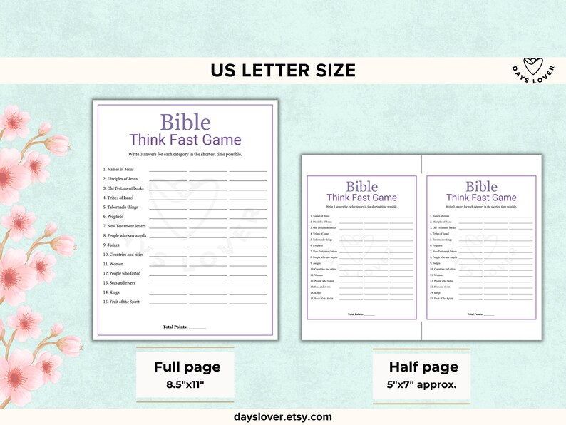 Bible Game for Women Ministry Bible Printable Youth Group Game Fun Quiz ...