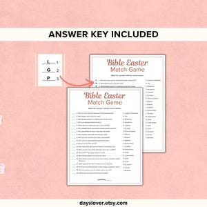 Bible Easter Match Game Christian Sunday School Youth Group Church ...