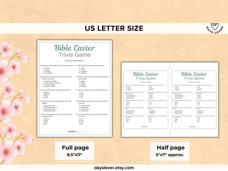 Easter Trivia Game Christian Church Sunday School Kids Activity Youth ...