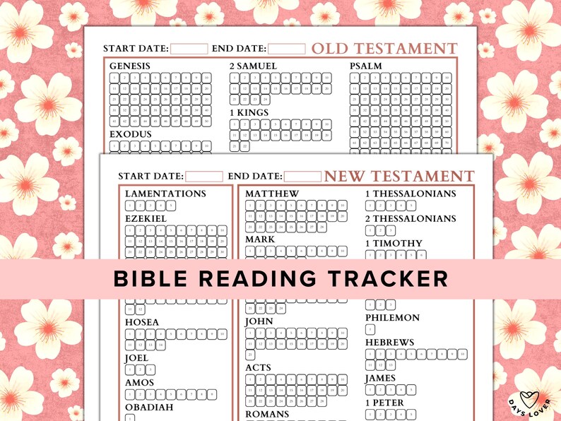 Bible Reading Tracker Planner Printable Download Digital Christian ...